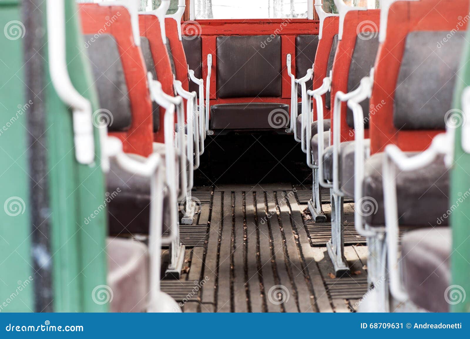 Colorful Interior Seating on a Vintage Bus Stock Image - Image of seats ...