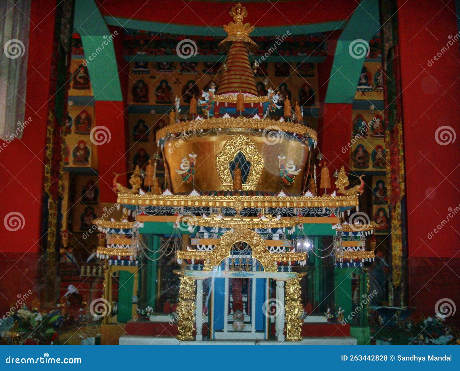 Colorful Interior View Inside a Monastery Stock Photo - Image of ...