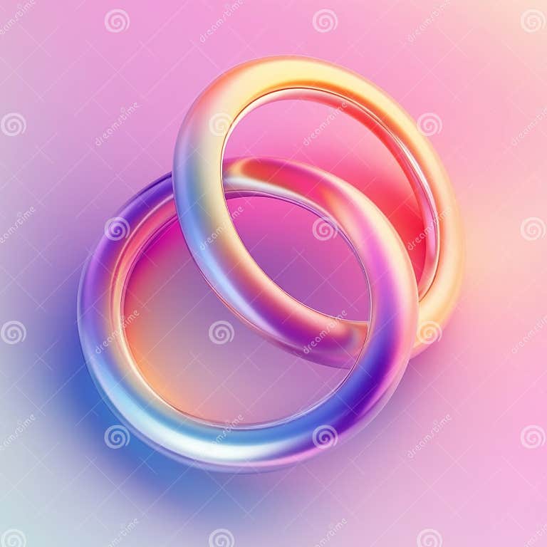 Colorful Interlocking Rings Against a Smooth Gradient Background Stock ...