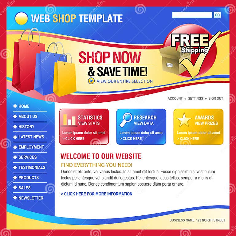 Colorful Internet Web Shopping Store Template Stock Vector ...