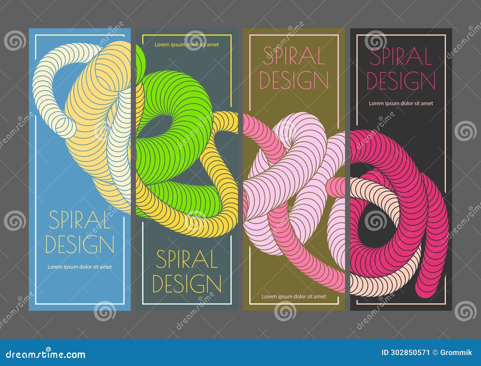 A Colorful Intertwining Spiral. Template of Elements for the Design of ...