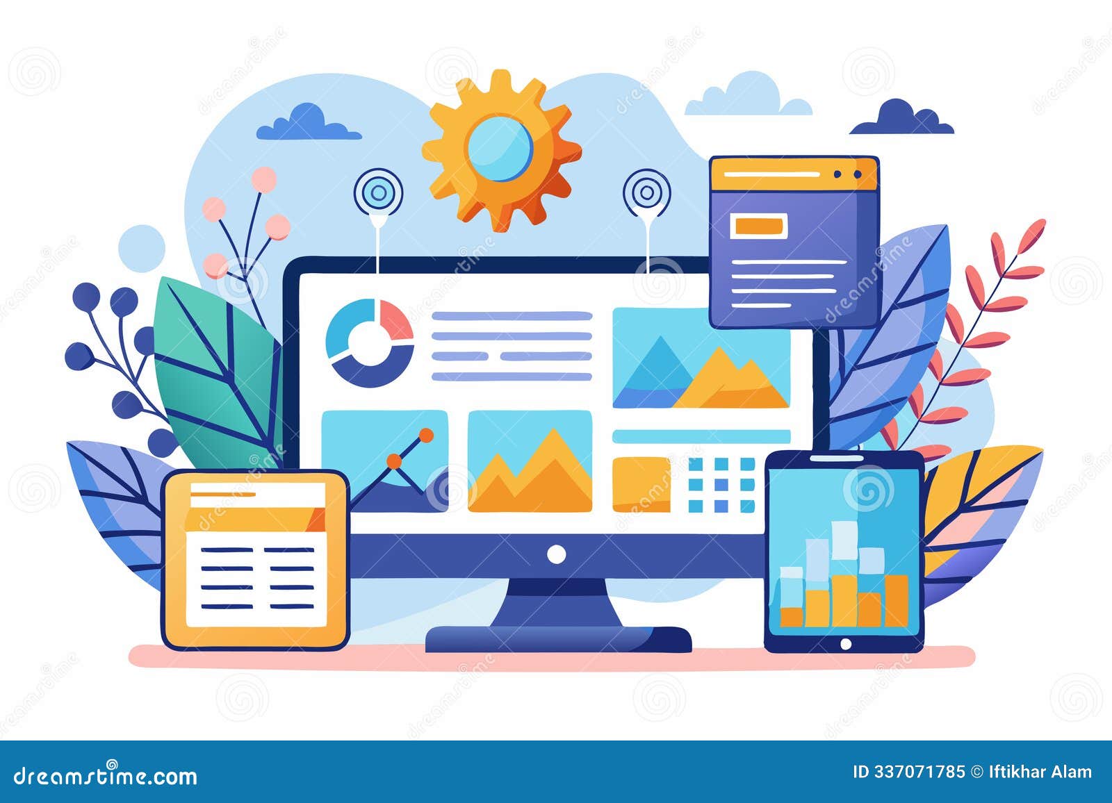 A Colorful Intranet Dashboard Design Displays Analytics, Charts, and ...