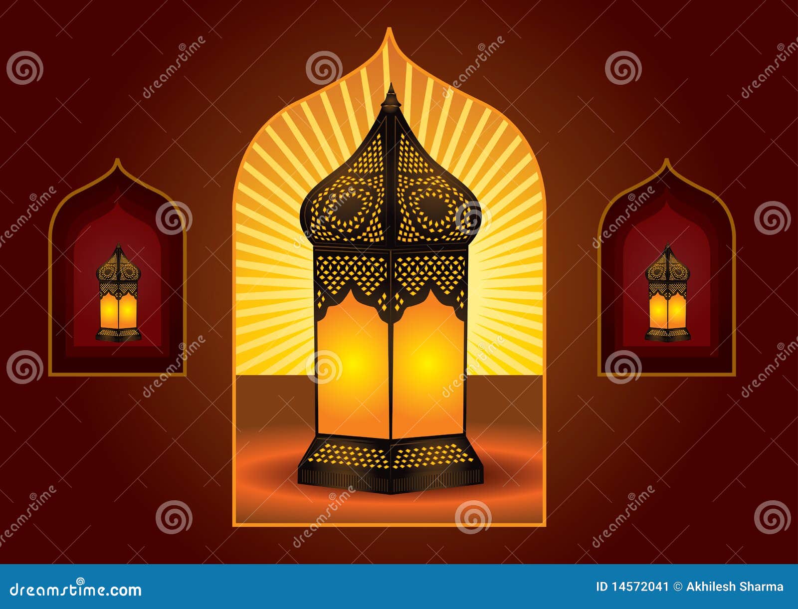 Colorful Intricate Arabic Lantern Stock Vector - Illustration of middle ...