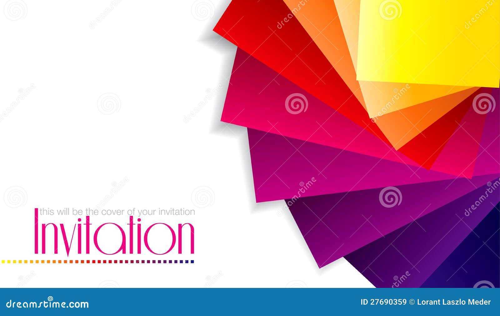 Colorful Invitation Card stock vector. Illustration of banner - 27690359