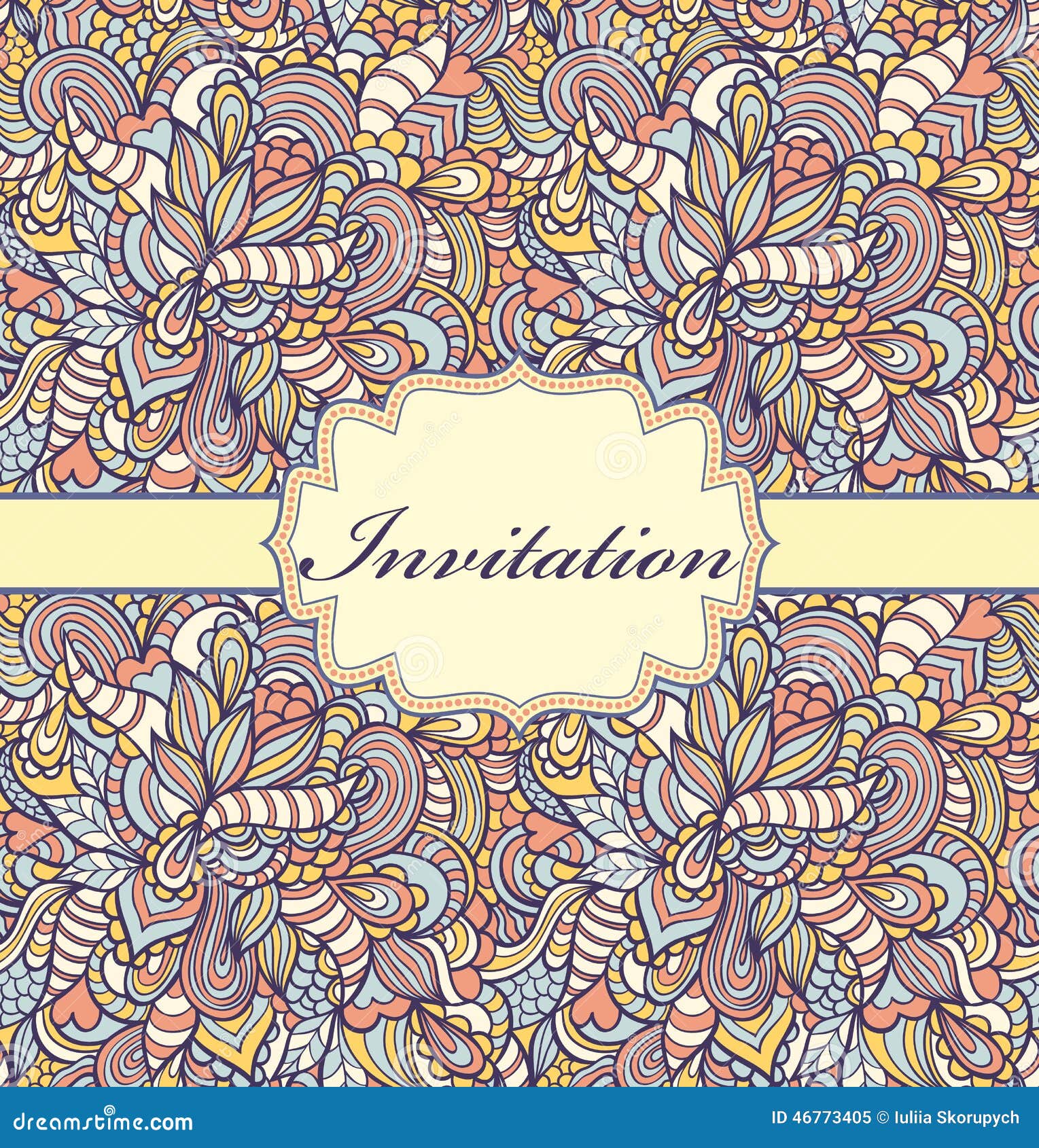 Colorful invitation card stock vector. Illustration of anniversary ...
