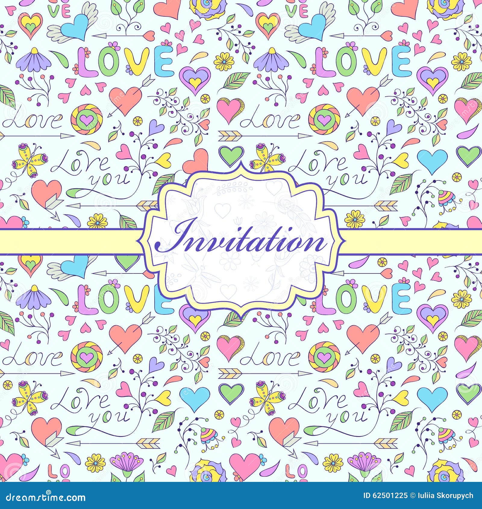 Colorful invitation card stock vector. Illustration of celebrations ...