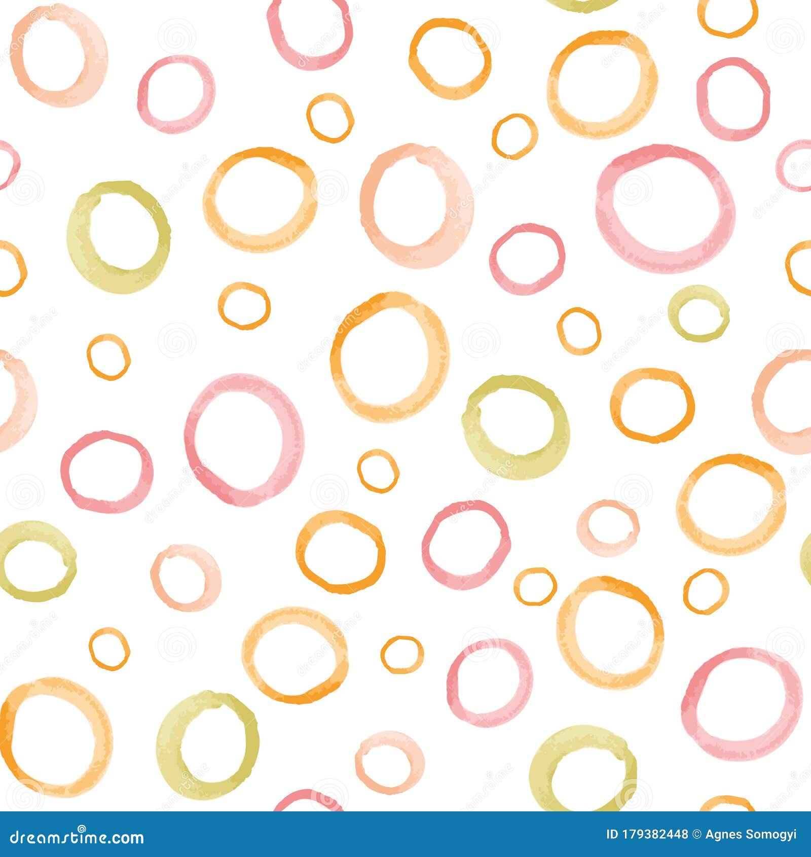 Colorful Irregular Textural Circles Vector Seamless Pattern. Trendy ...