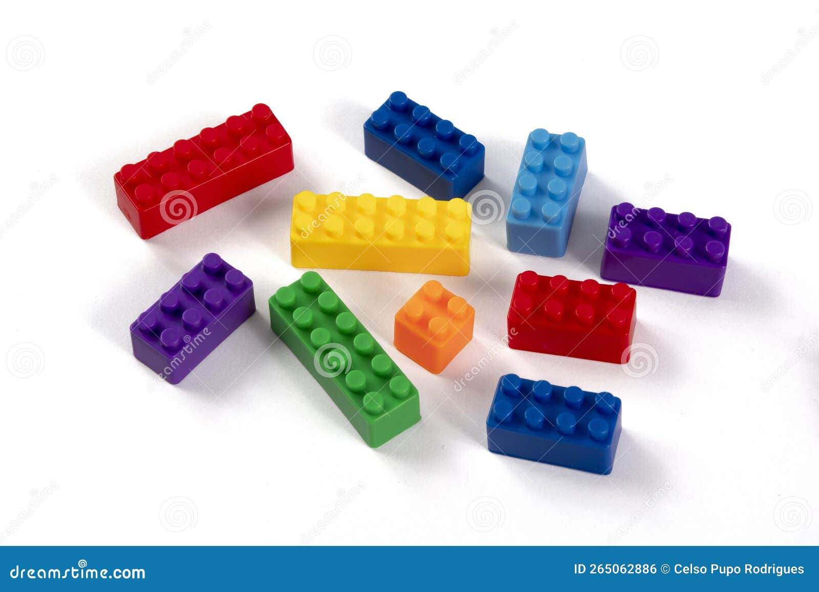Colorful Plastic Building Block Patterns Isolated. Toy for Children ...