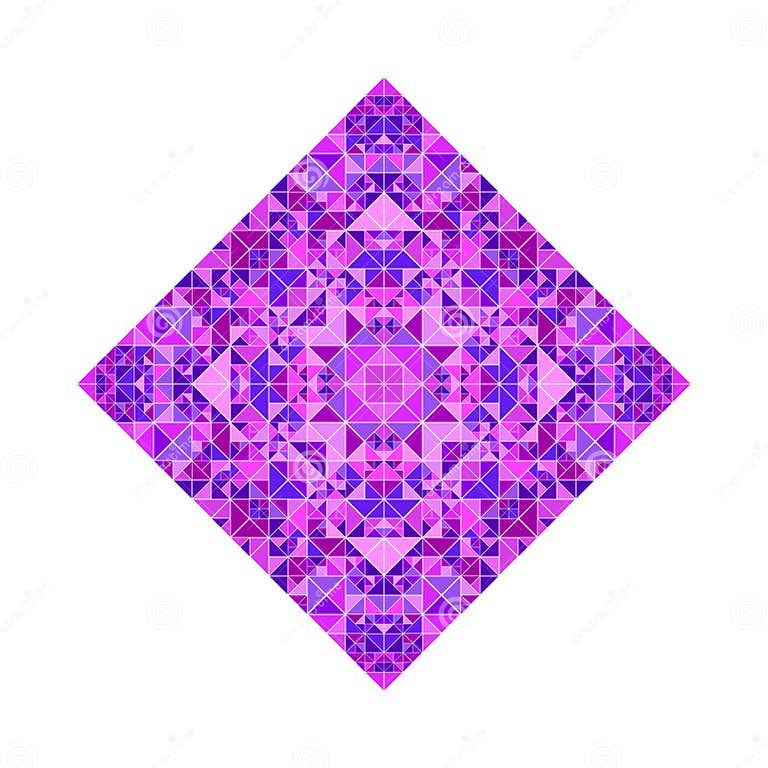 Colorful Isolated Triangular Mosaic Diagonal Square Symbol Template ...