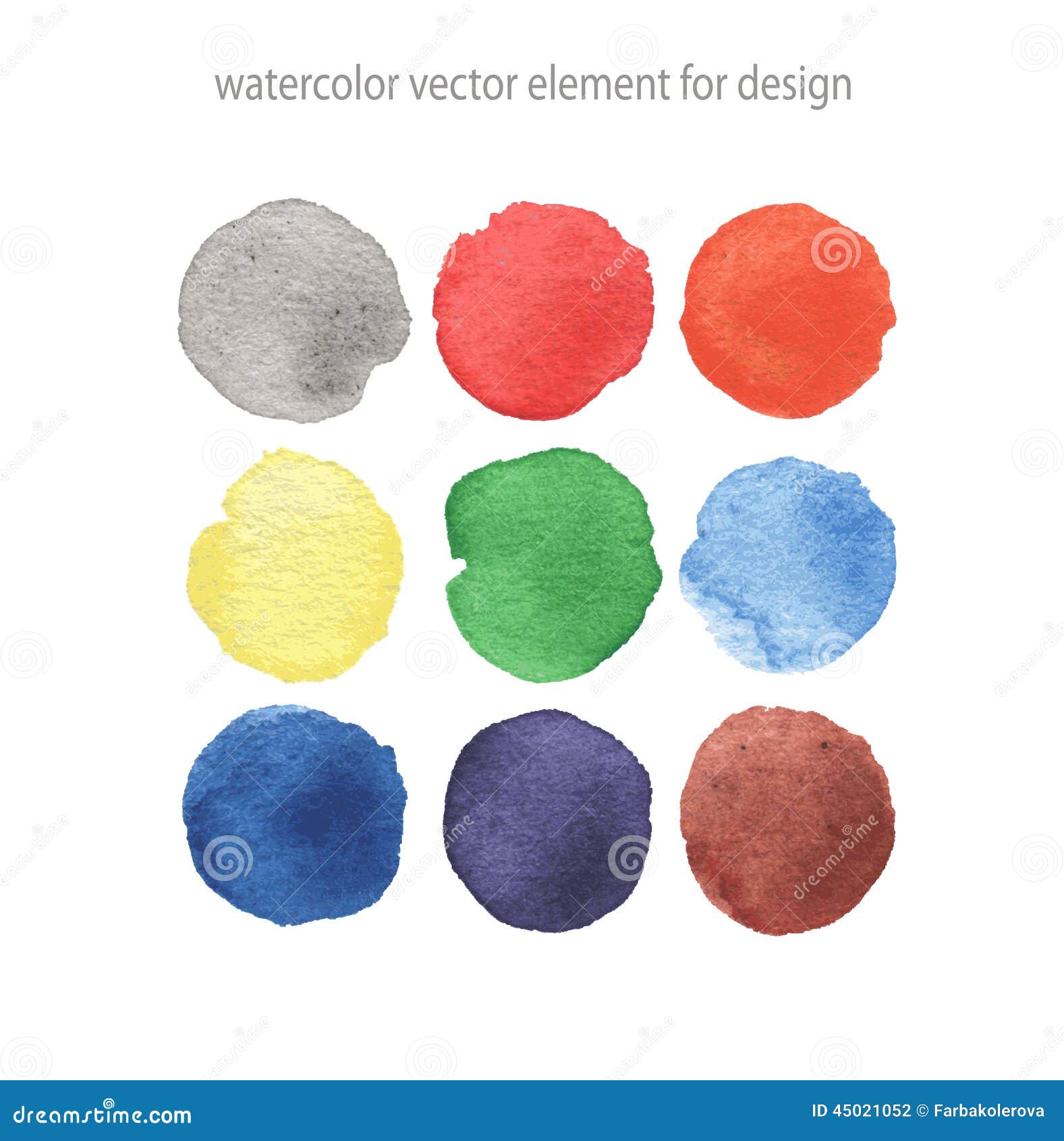 Colorful Isolated Watercolor Paint Circles. Stock Illustration ...