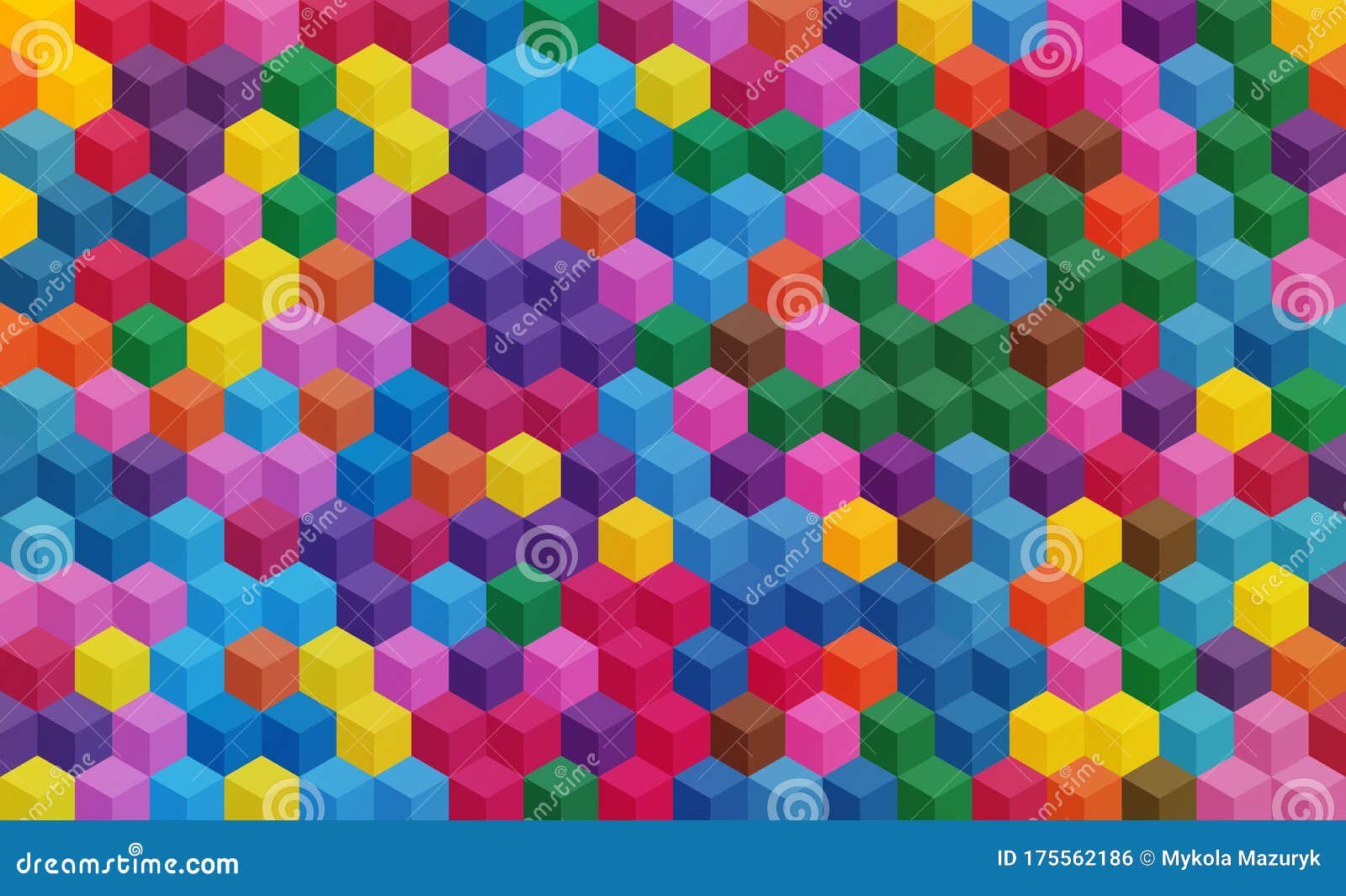Colorful Isometric Background Like Mozaic Stock Vector - Illustration ...