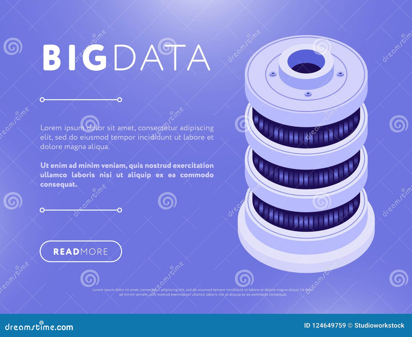 Colorful Isometric Database Design Webpage Stock Illustration ...