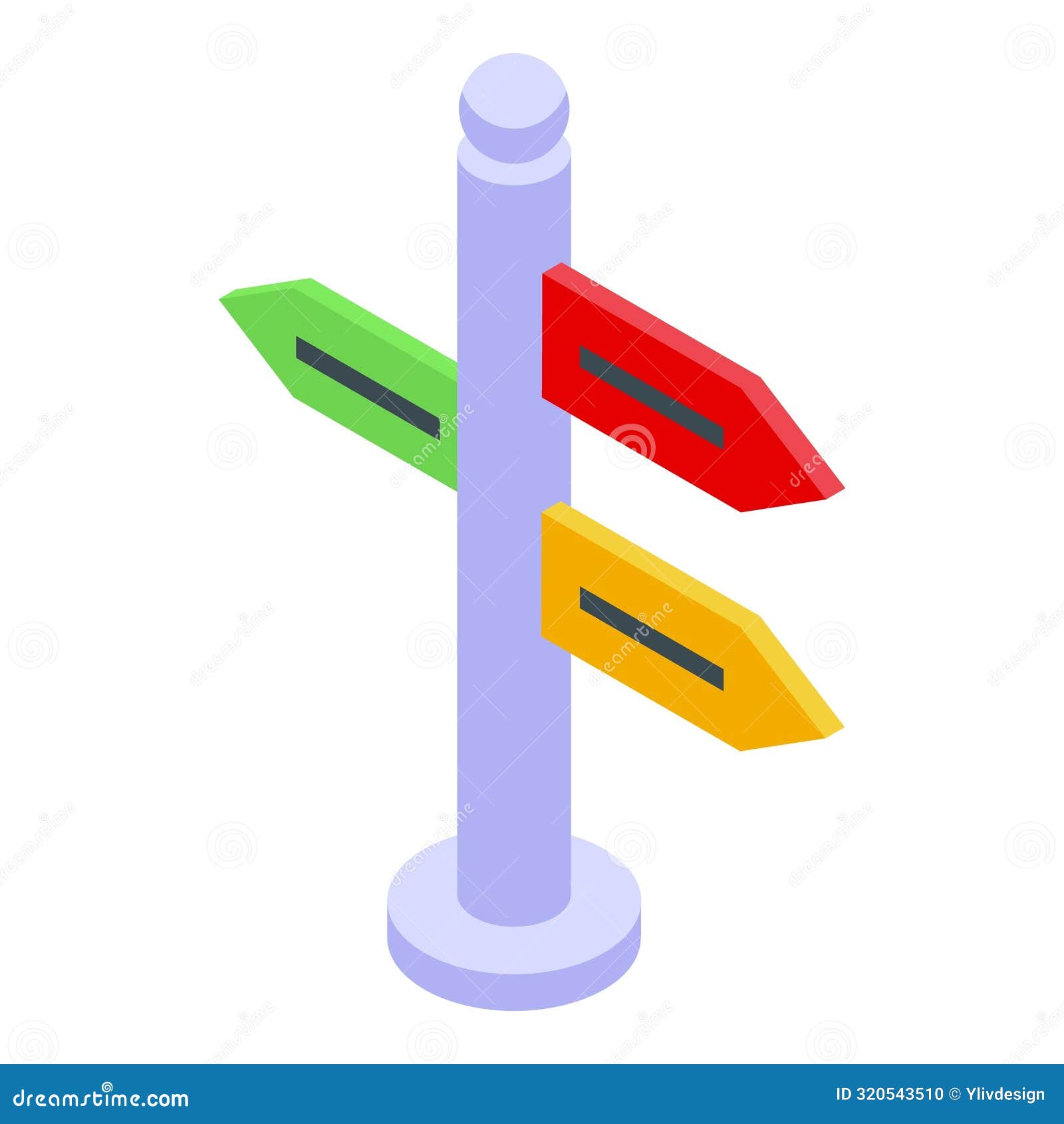 Colorful Isometric Direction Signpost Illustration Stock Vector ...