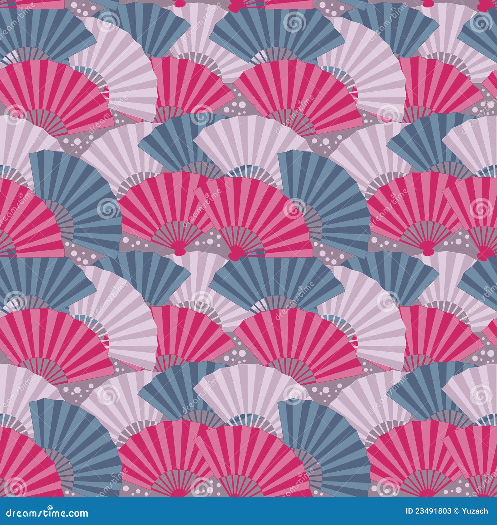 Colorful Japanese Fan Seamless Pattern Stock Vector - Illustration of ...