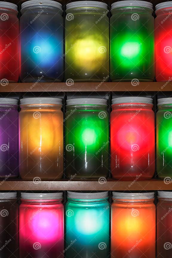 Colorful jars stock photo. Image of transparent, colours - 26626498
