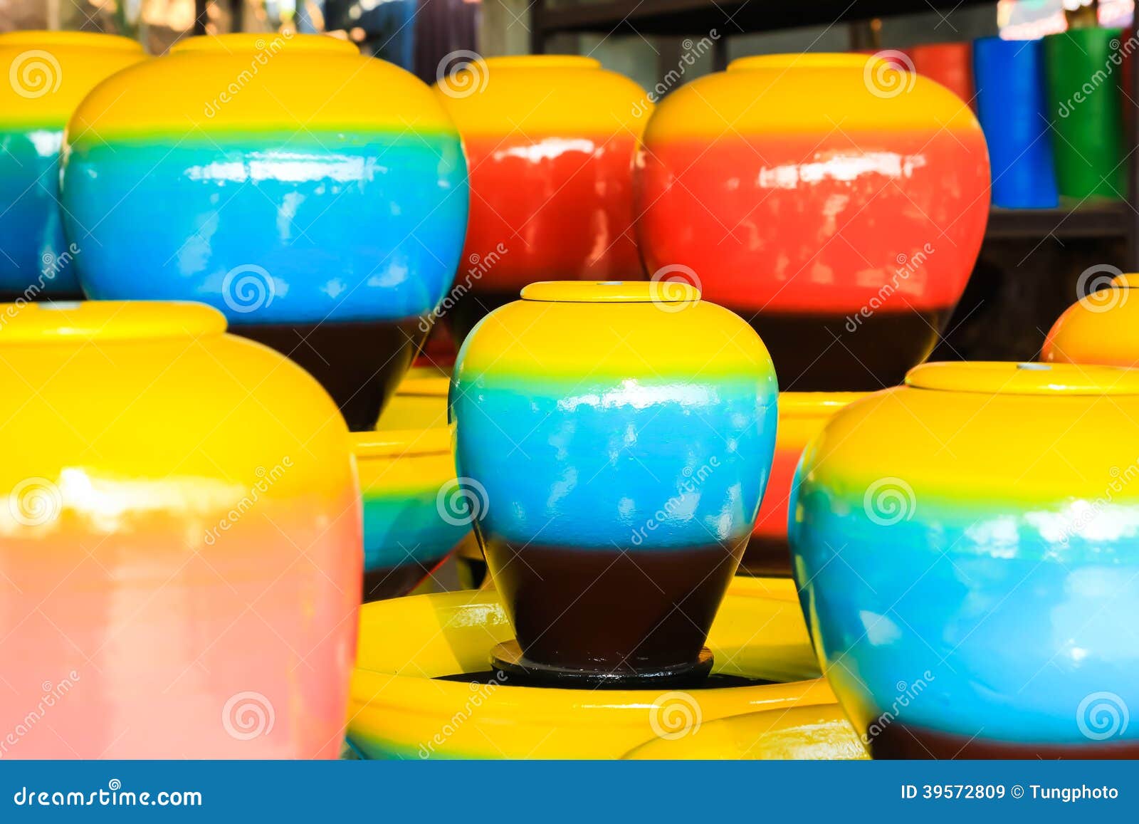 Colorful jars stock image. Image of craft, handicraft - 39572809