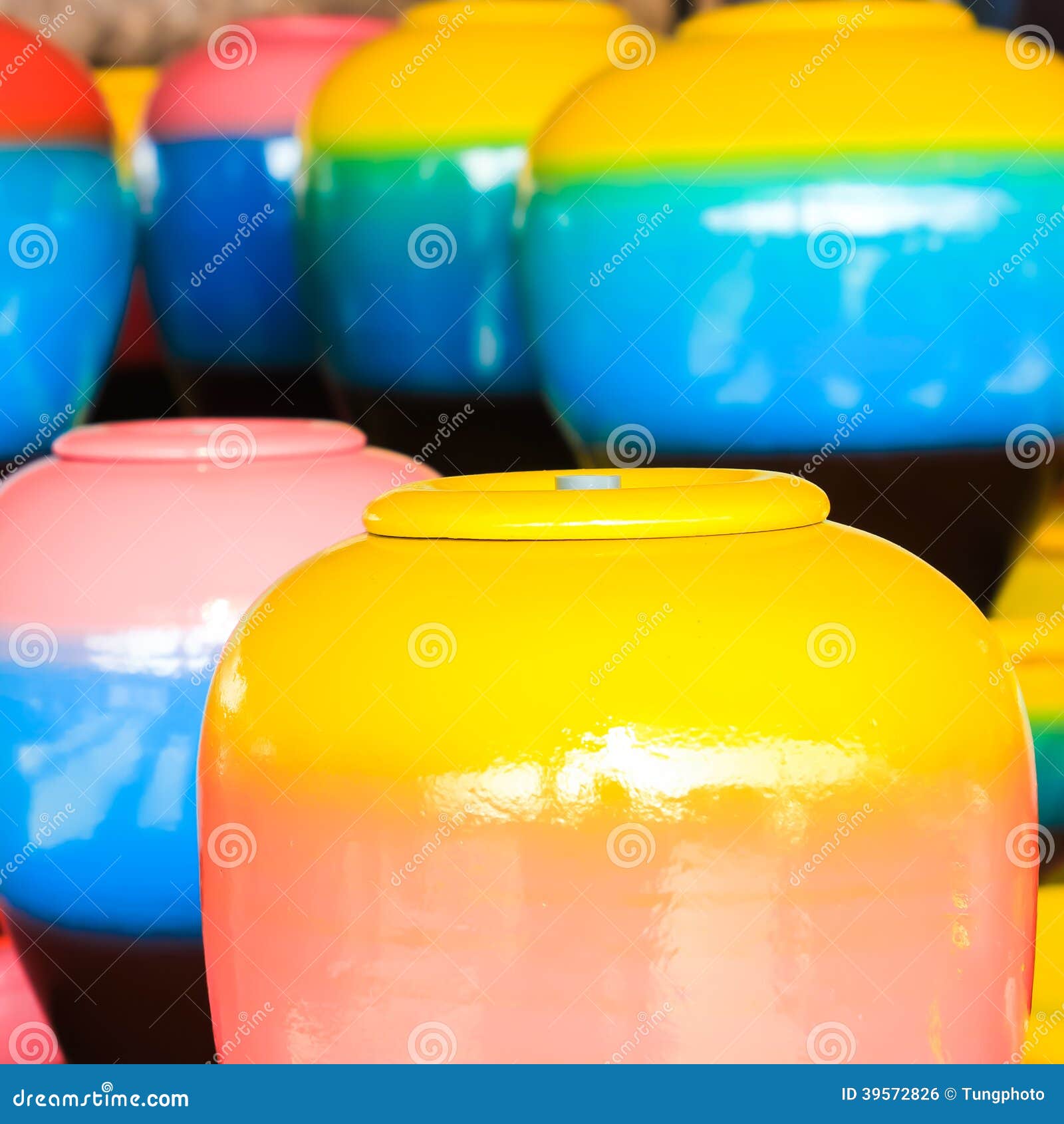 Colorful jars stock photo. Image of simple, pottery, clay - 39572826