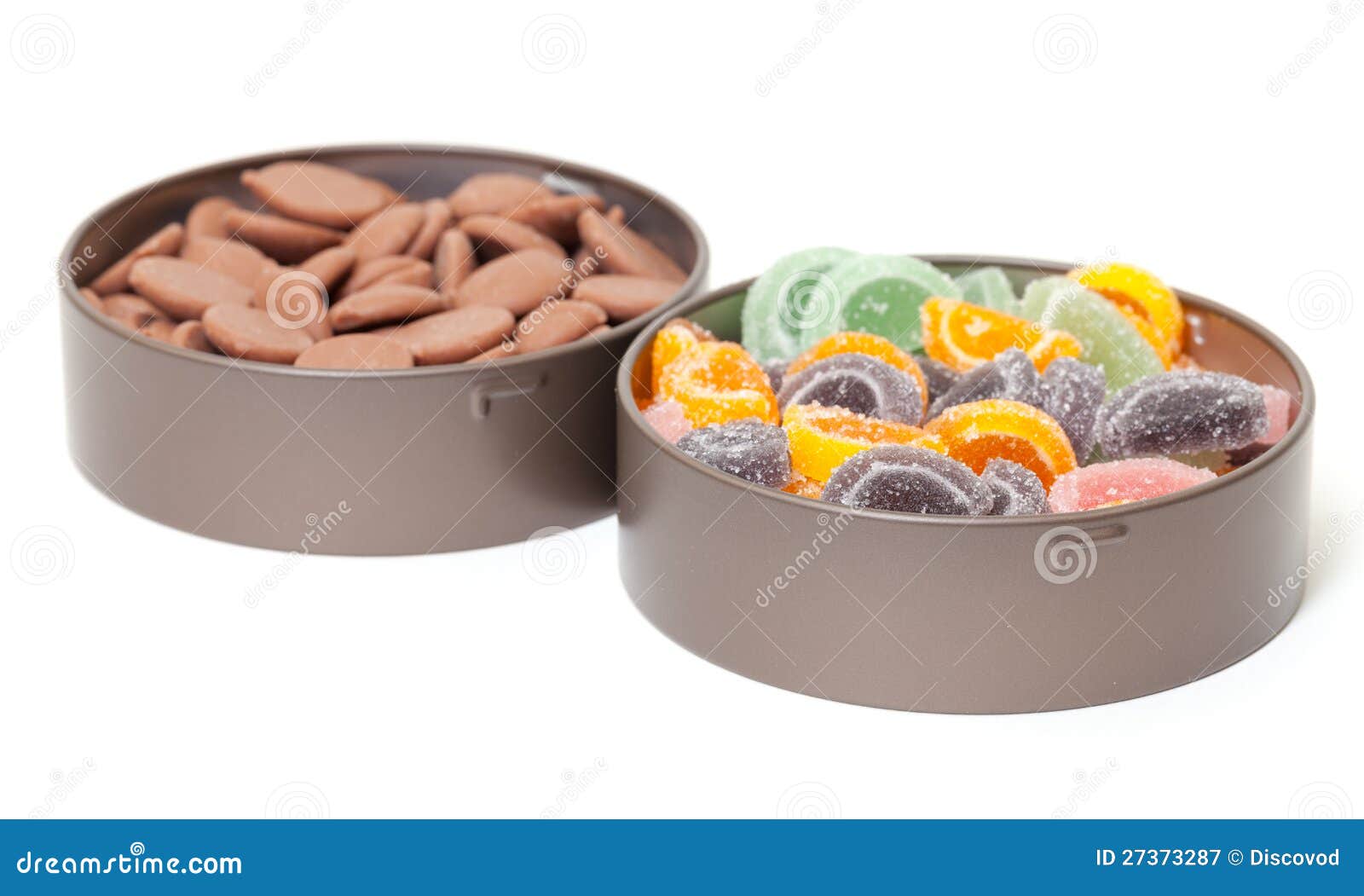 Colorful Jelly and Chocolate Candies in Tin Cans Stock Image - Image of ...