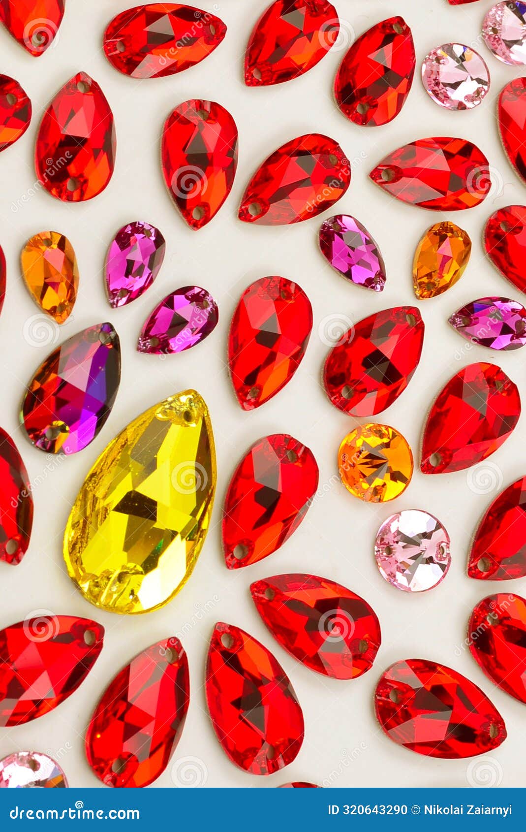 Colorful Jewellery Stone for Sewing. Drop Form Stock Photo - Image of ...