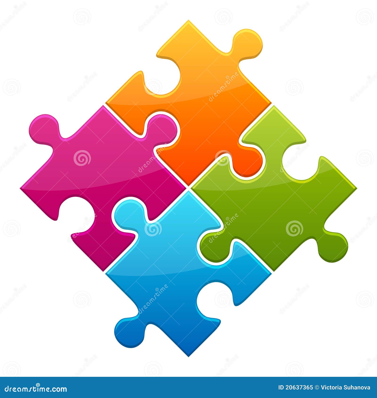 Four Interlocking Gears Cartoon Vector | CartoonDealer.com #31660707