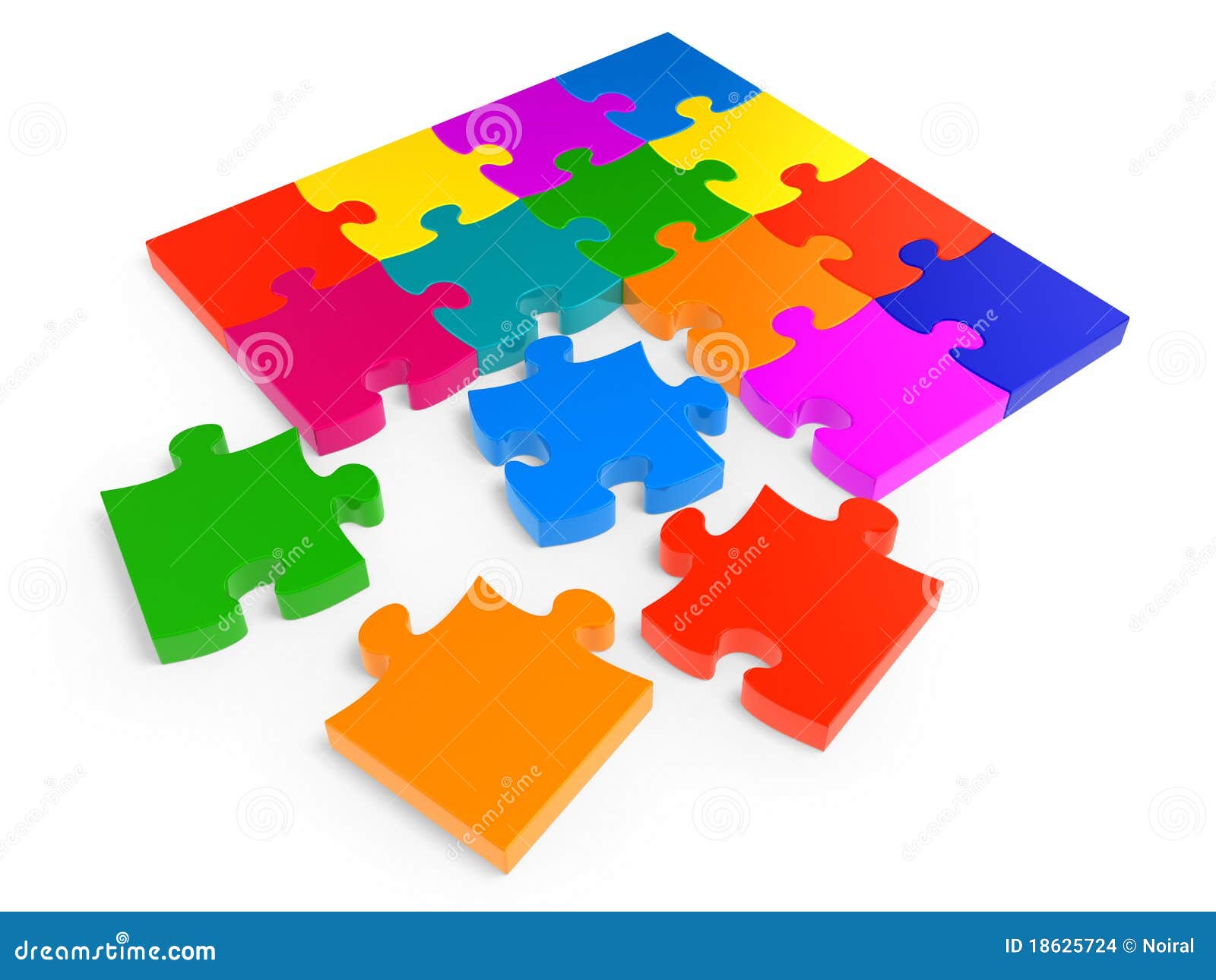 Colorful Jigsaw Seamless Pattern Vector Illustration | CartoonDealer ...