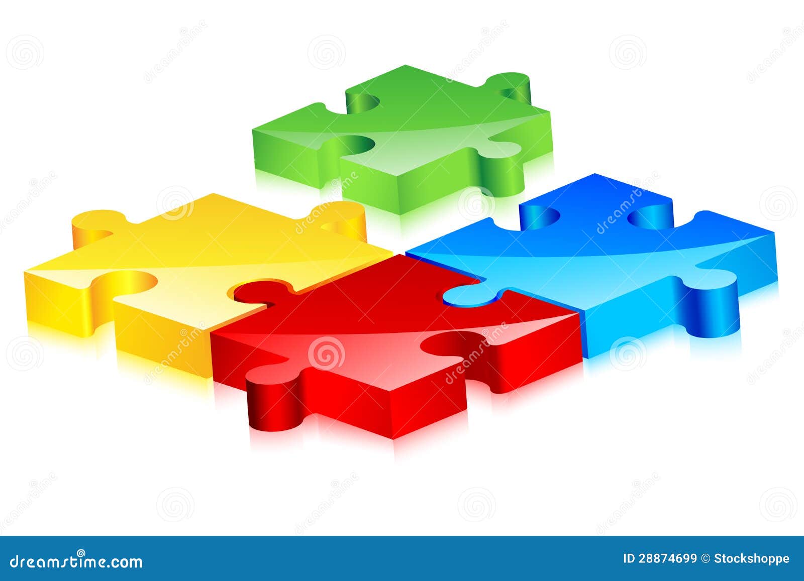 Colorful Jigsaw Puzzle stock vector. Illustration of inspiration - 28874699
