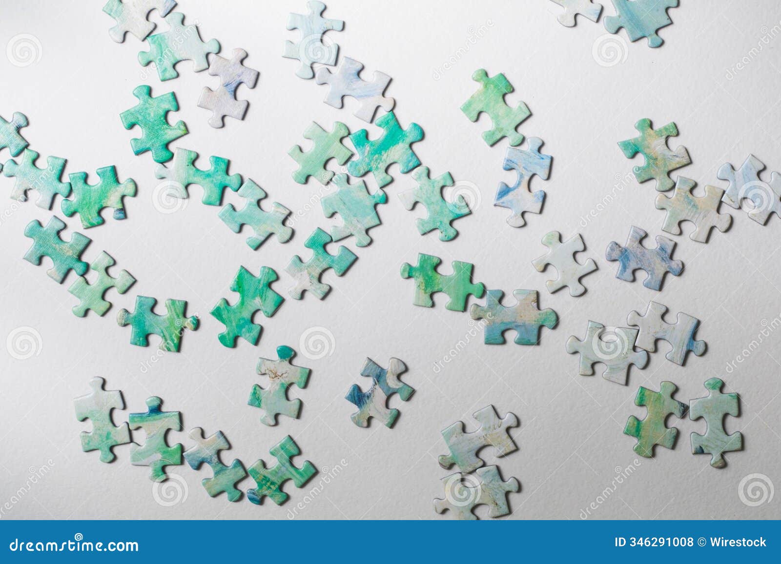 Colorful Jigsaw Puzzle Pieces Arranged on a White Background Stock ...