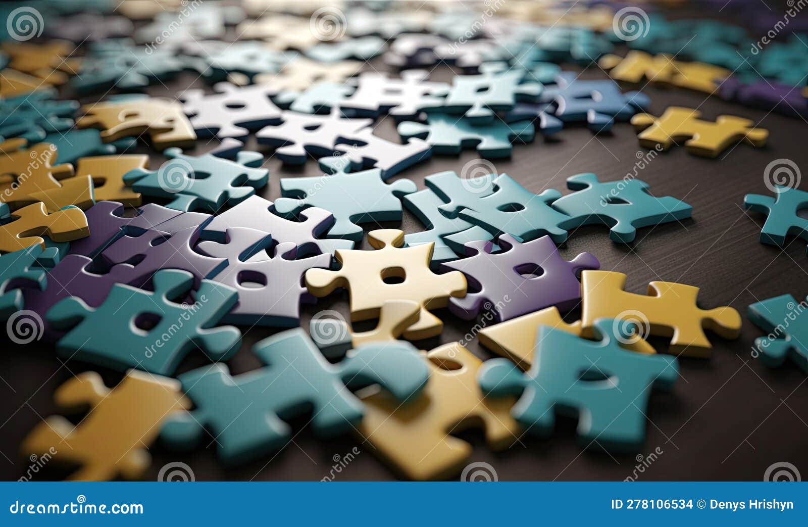 Colorful Jigsaw Puzzle Pieces on Background Creating Using Generative ...