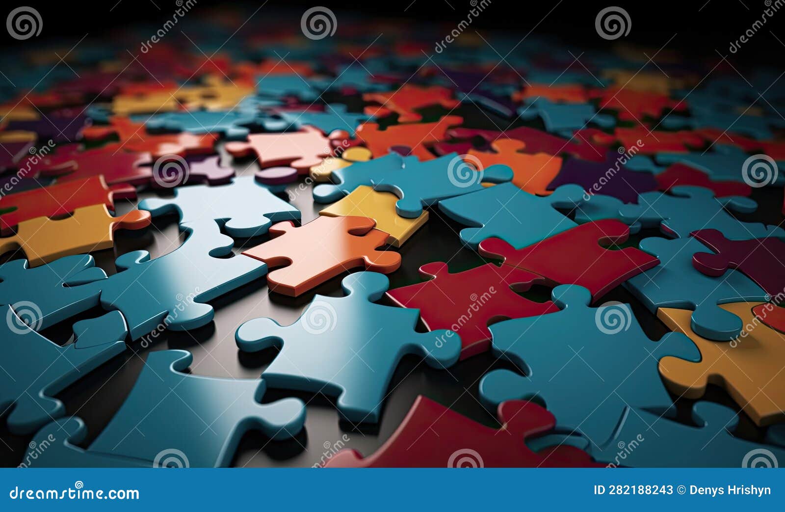 Colorful Jigsaw Puzzle Pieces on Background Creating Using Generative ...