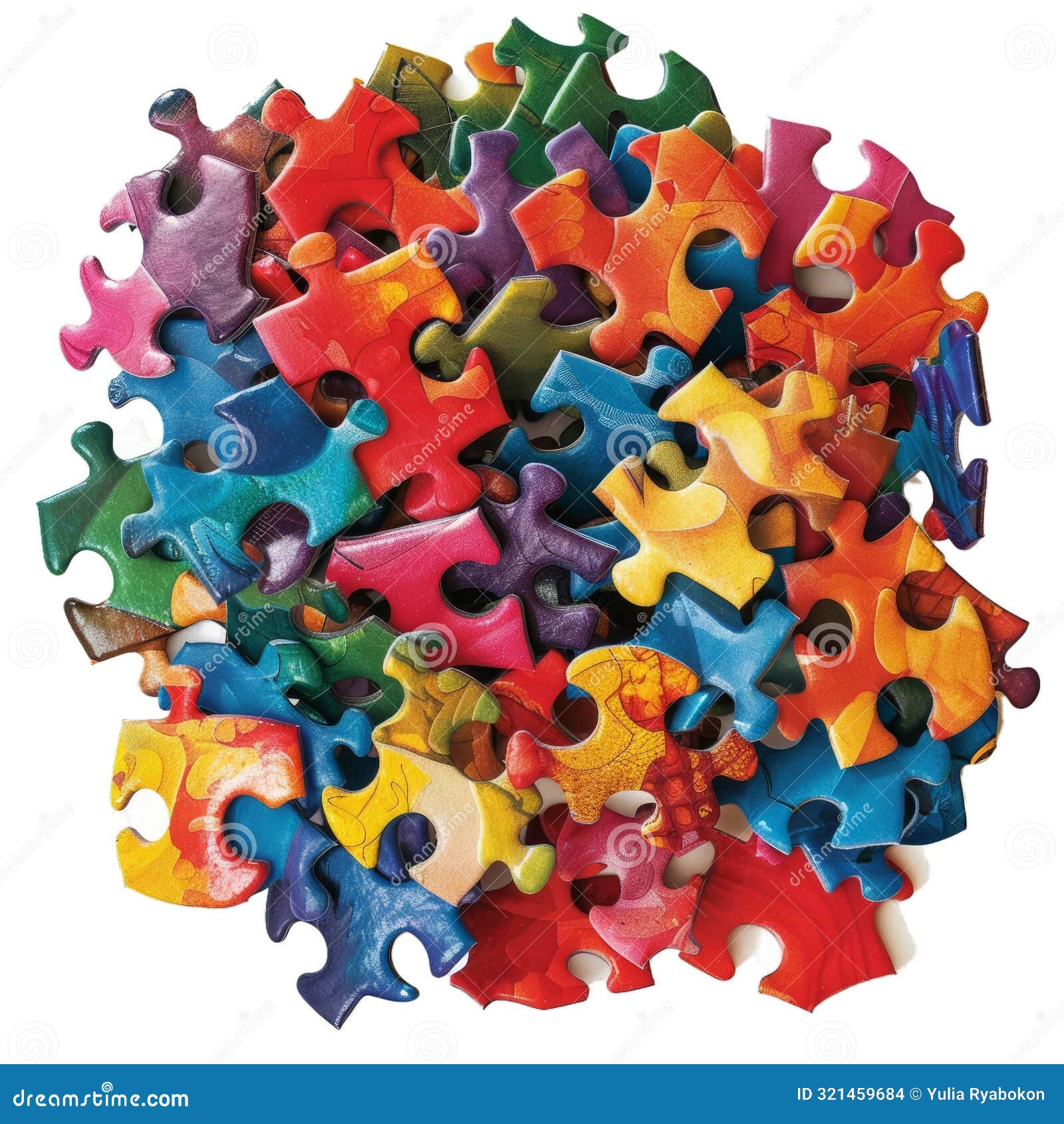 Colorful Jigsaw Puzzle Pieces on Transparent Background Stock Photo ...