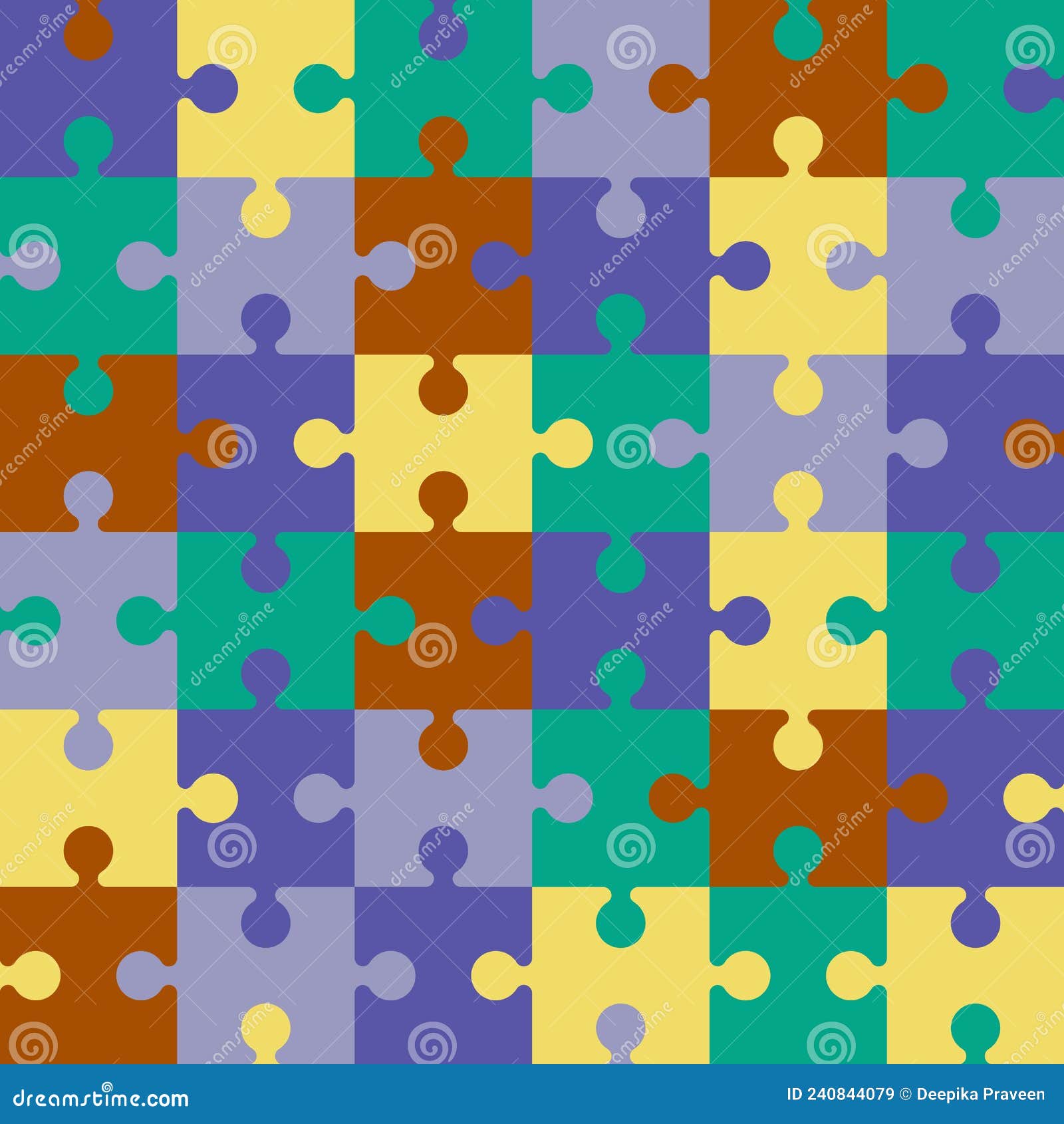 Colorful Jigsaw Puzzle Vector Seamless Pattern Stock Vector ...