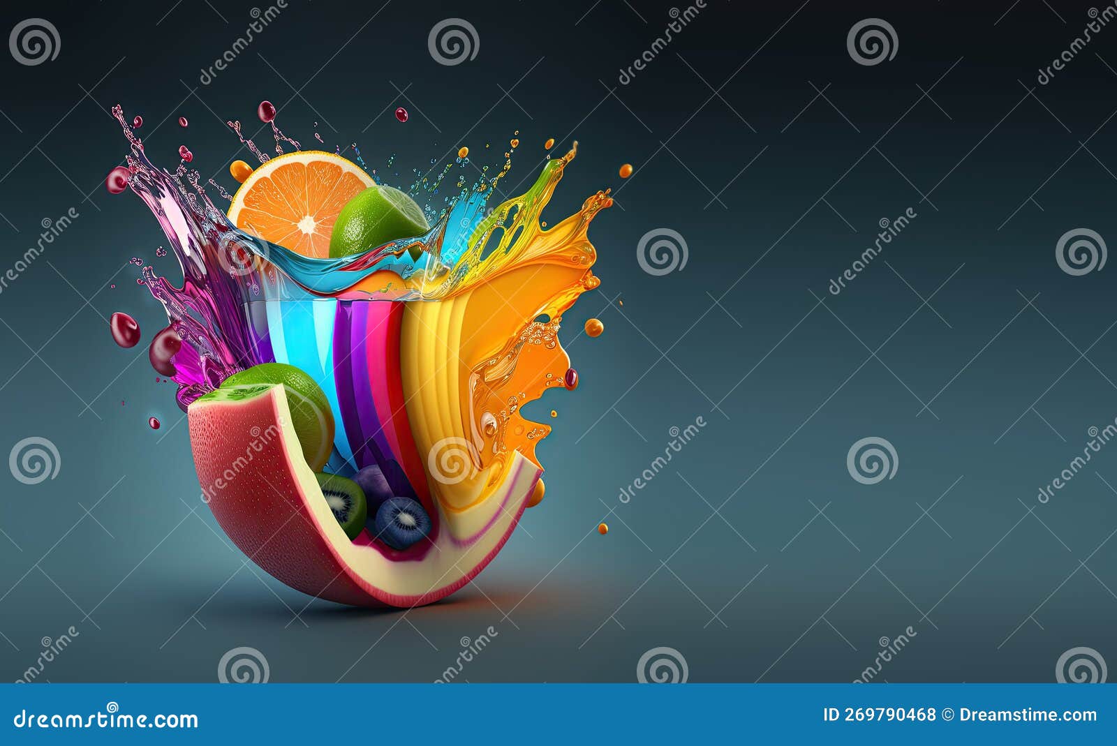 Colorful Juice Splash. Advertising Background with Copyspace.. Created ...
