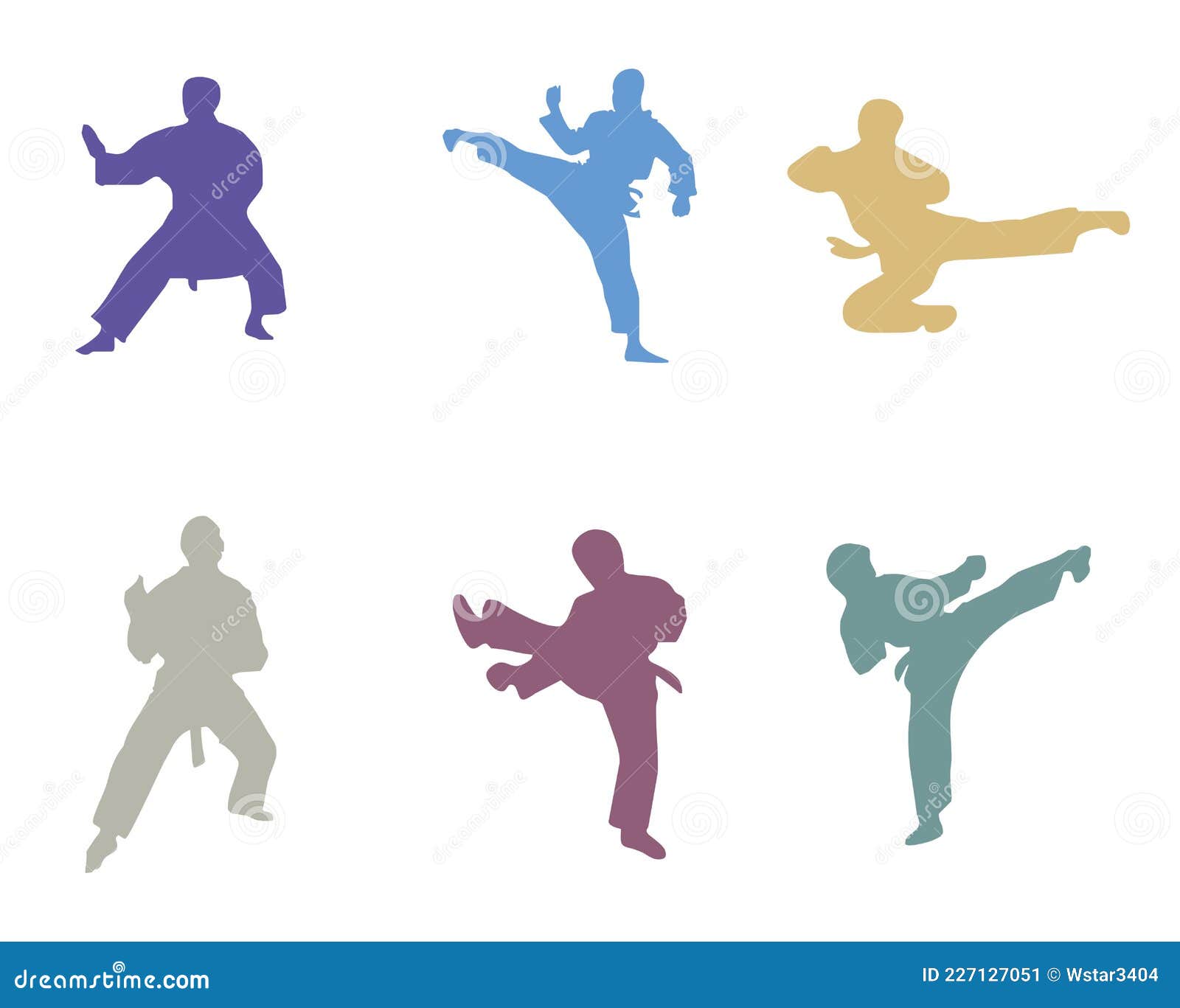 10 Colorful Karate Logo Designs Vector Illustration | CartoonDealer.com ...