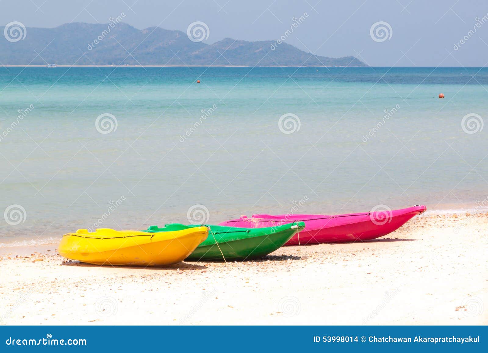 Colorful kayak on beach stock photo. Image of blue, kayaking - 53998014