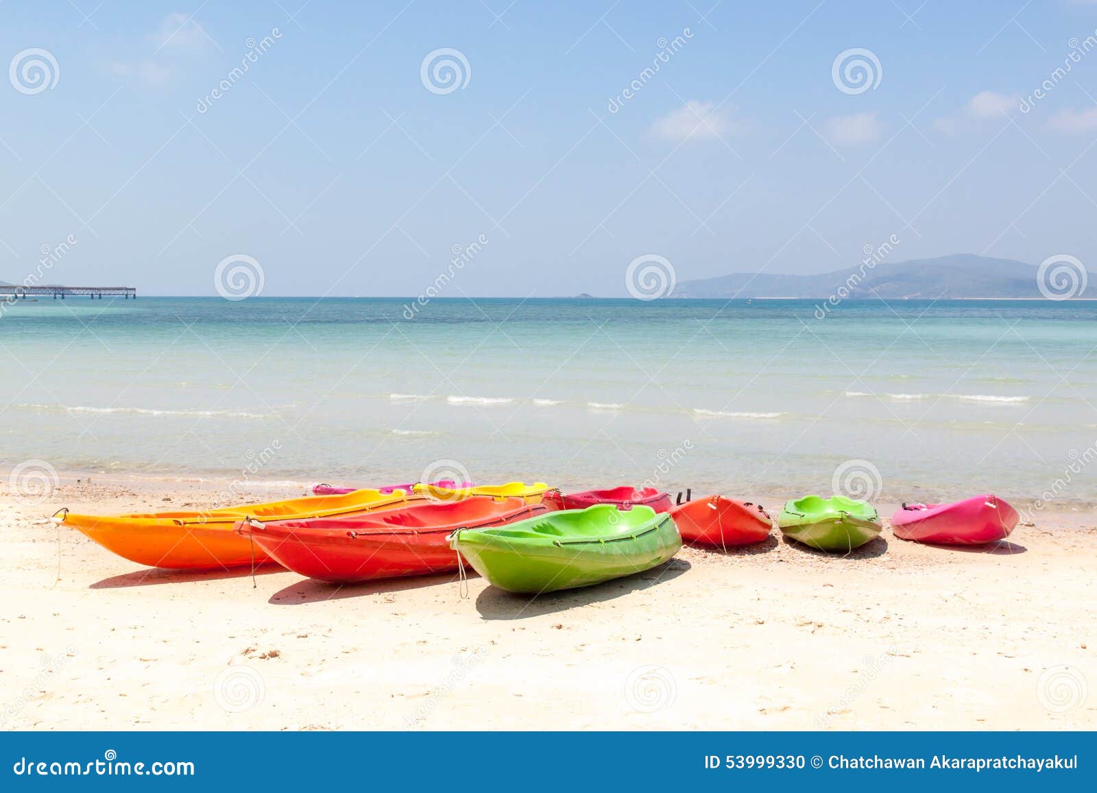 Colorful kayak on beach stock photo. Image of getaway - 53999330
