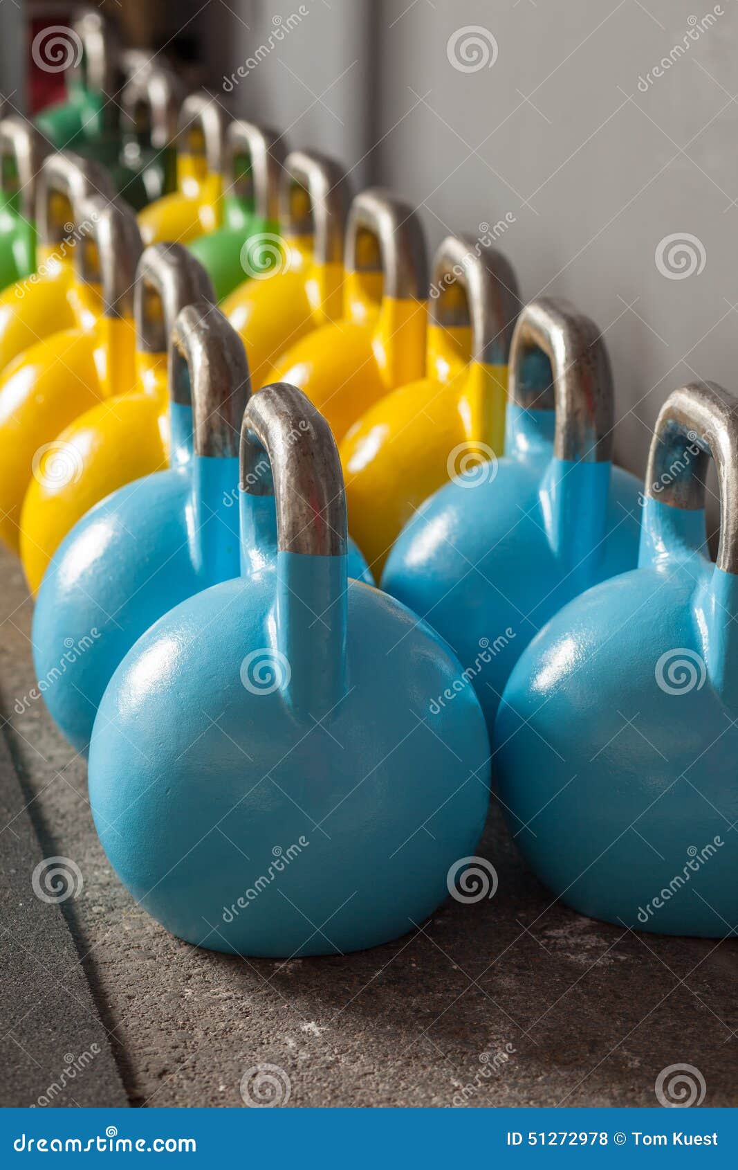 Colorful Kettlebells in a Row in a Gym Stock Photo - Image of order ...