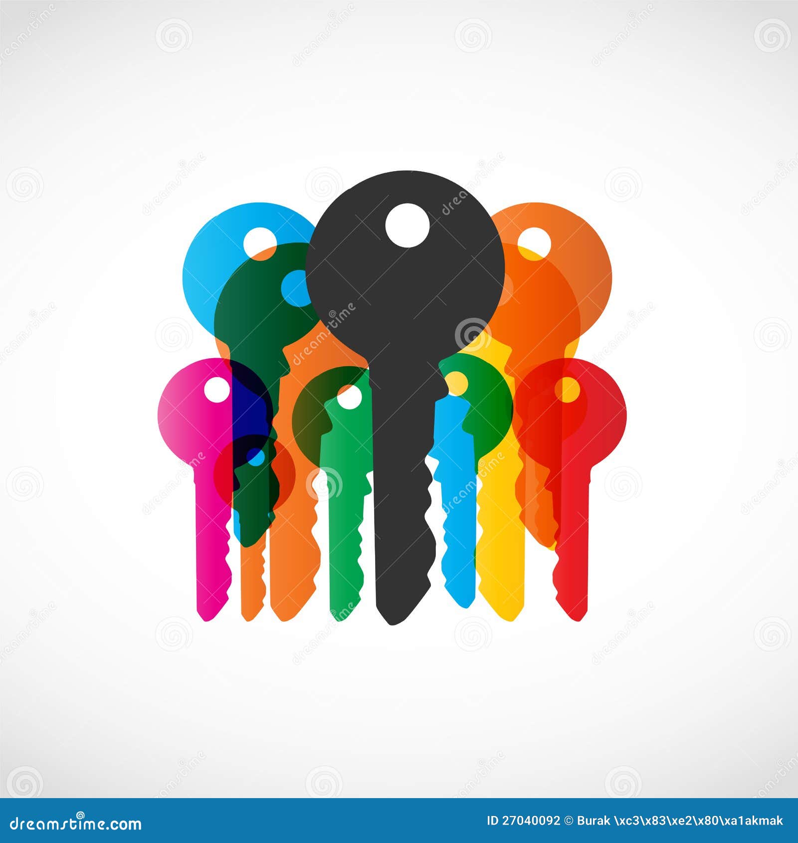Colorful Key Symbol stock vector. Illustration of career - 27040092