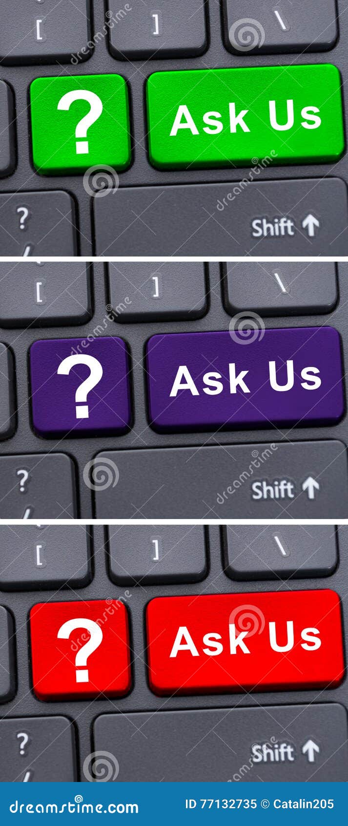 Colorful Keyboard Buttons with Ask Us Text Stock Image - Image of ...