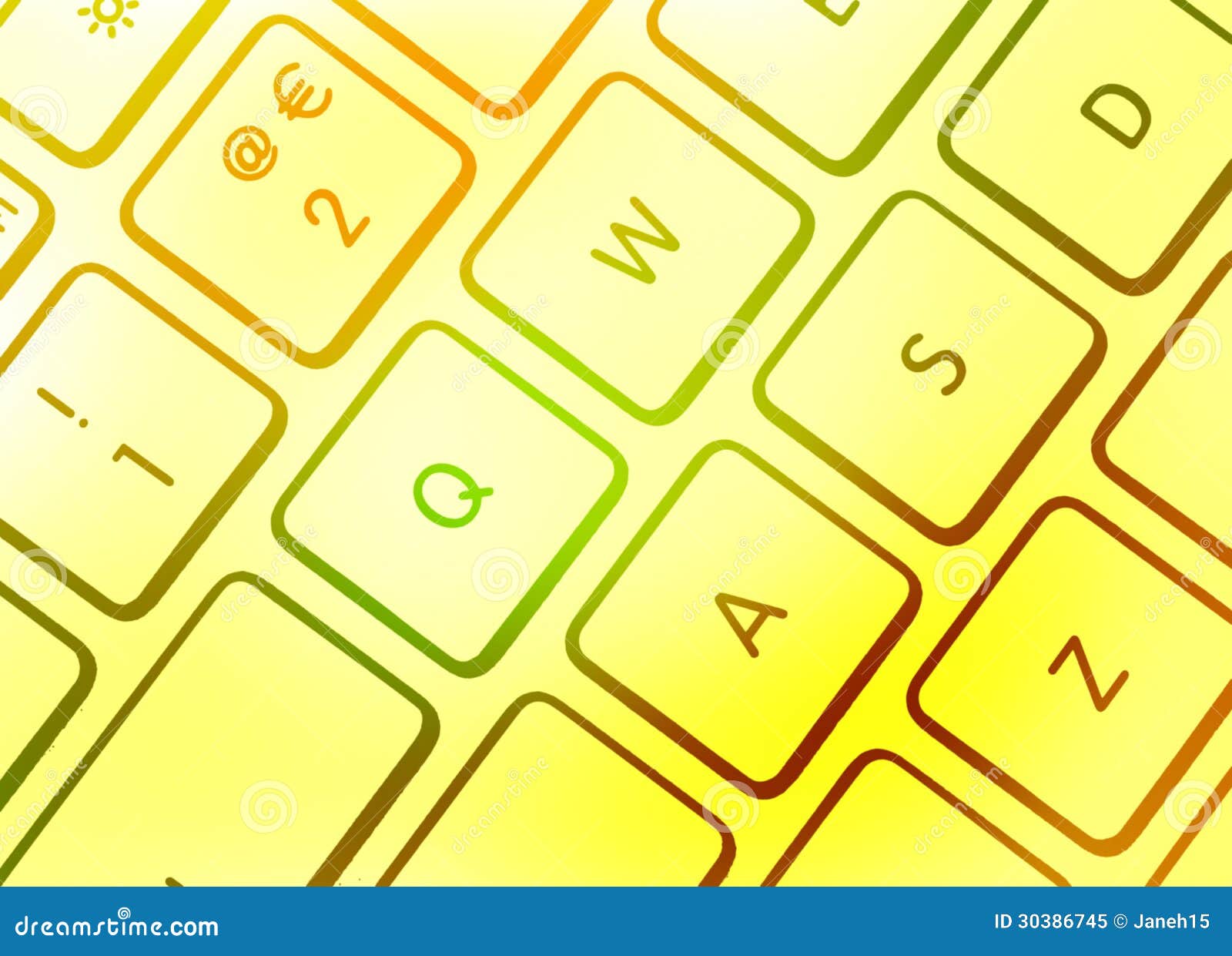 Colorful keyboard stock illustration. Illustration of letter - 30386745