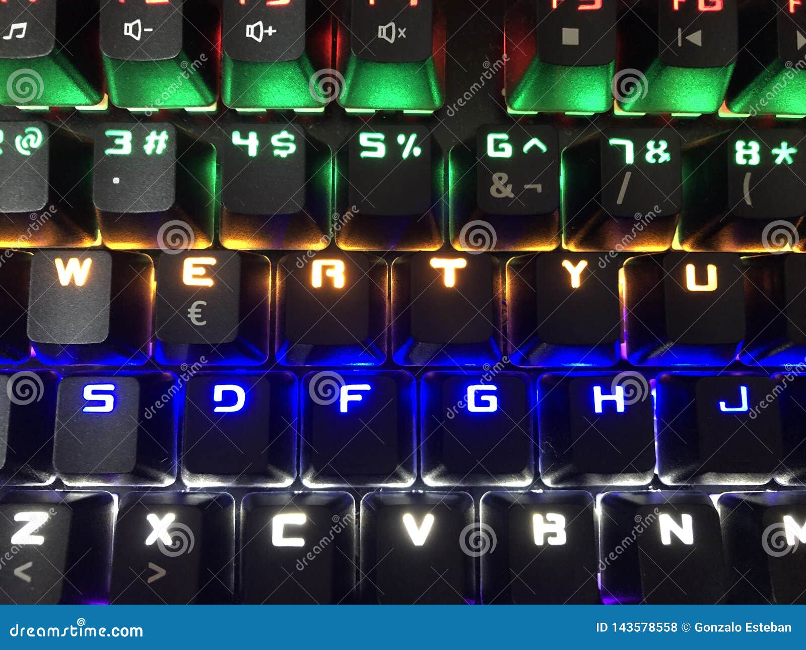 Colorful Keyboard for Gamers Stock Photo - Image of backlit, lighted ...
