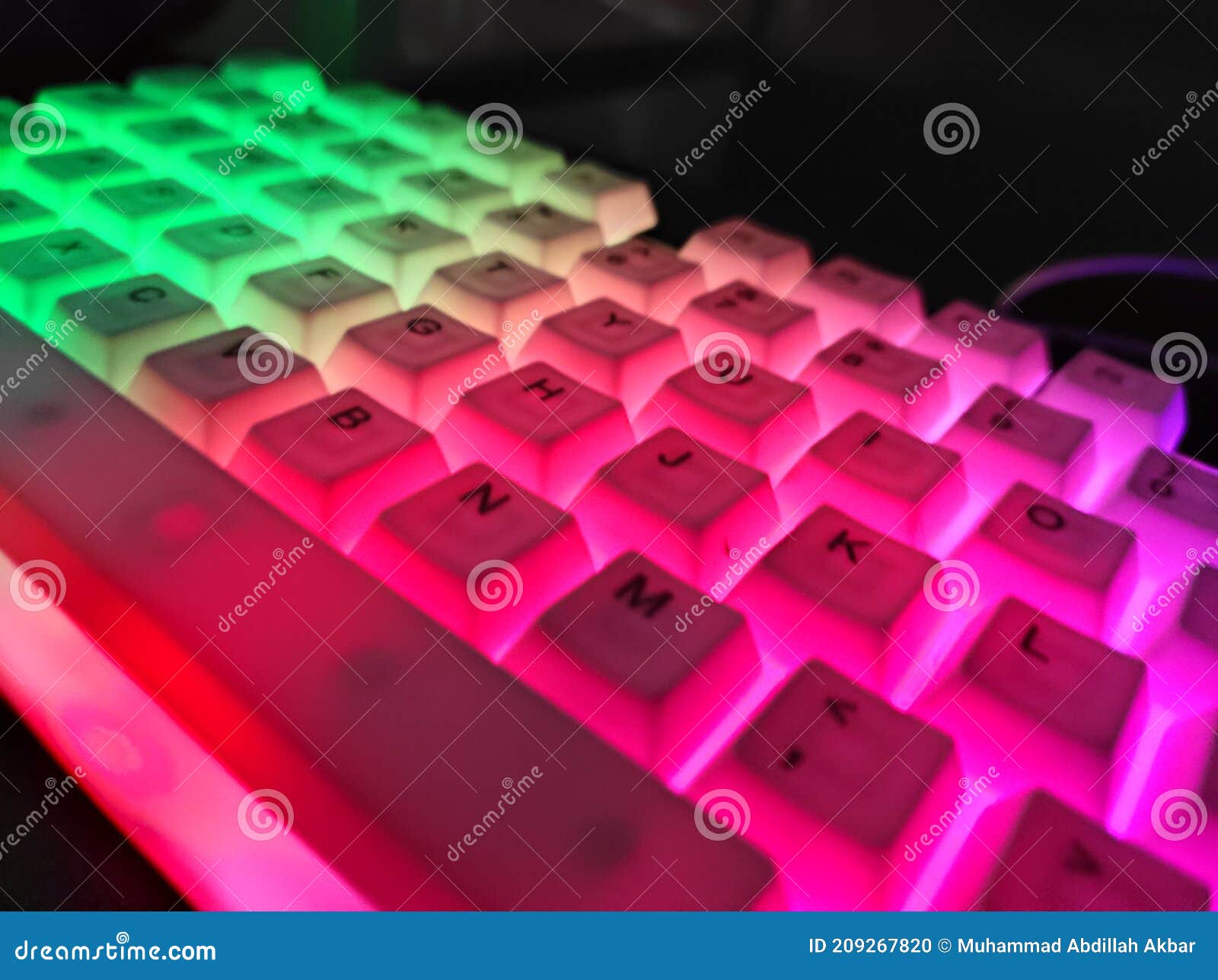 A Colorful Keyboard with Running RGB Lights Stock Photo - Image of ...