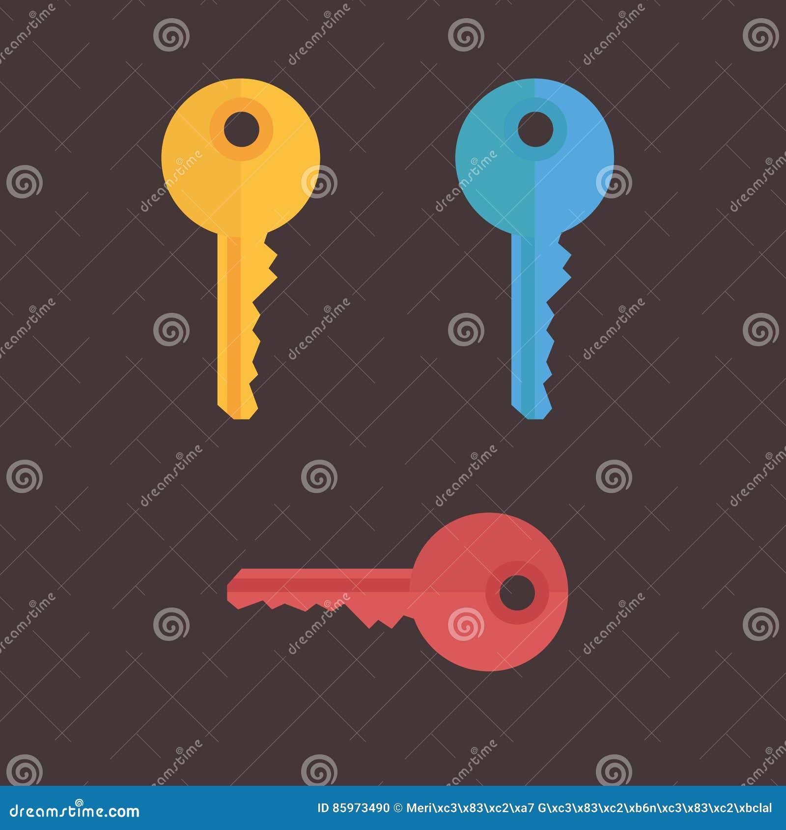 Colorful keys stock vector. Illustration of door, business - 85973490
