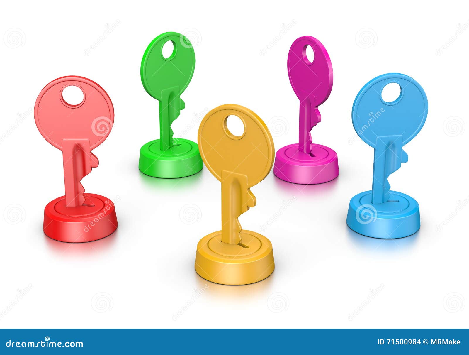 Colorful Keys in the Lock stock illustration. Illustration of five ...