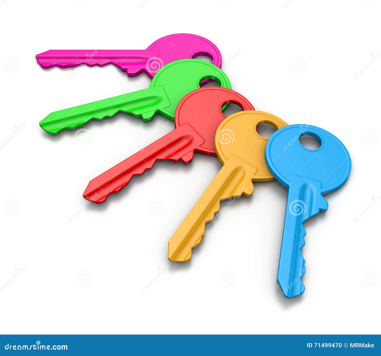 Colorful Keys Set stock illustration. Illustration of yellow - 71499470
