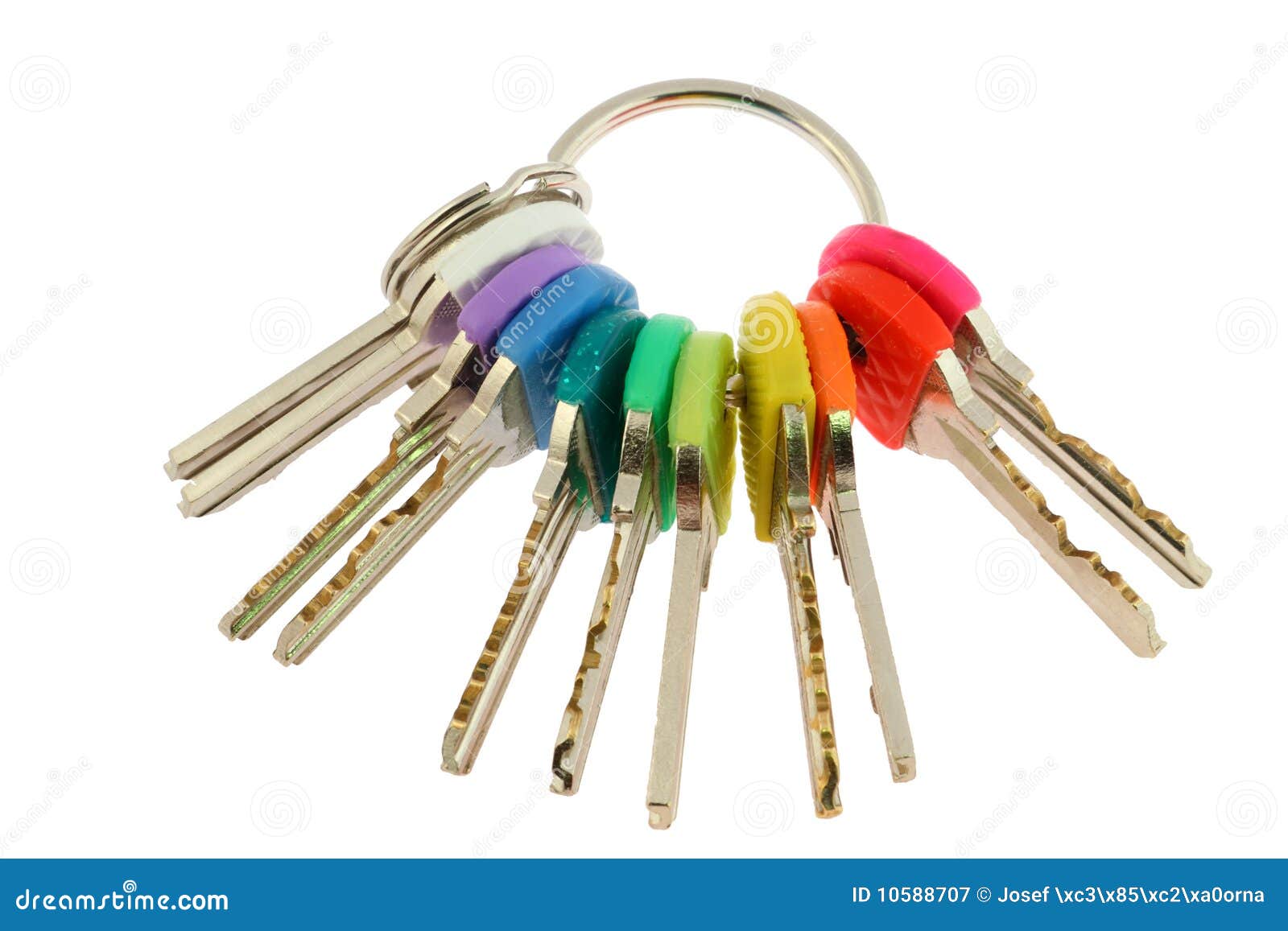 Colorful Keys on White Background Stock Image - Image of keys, door ...