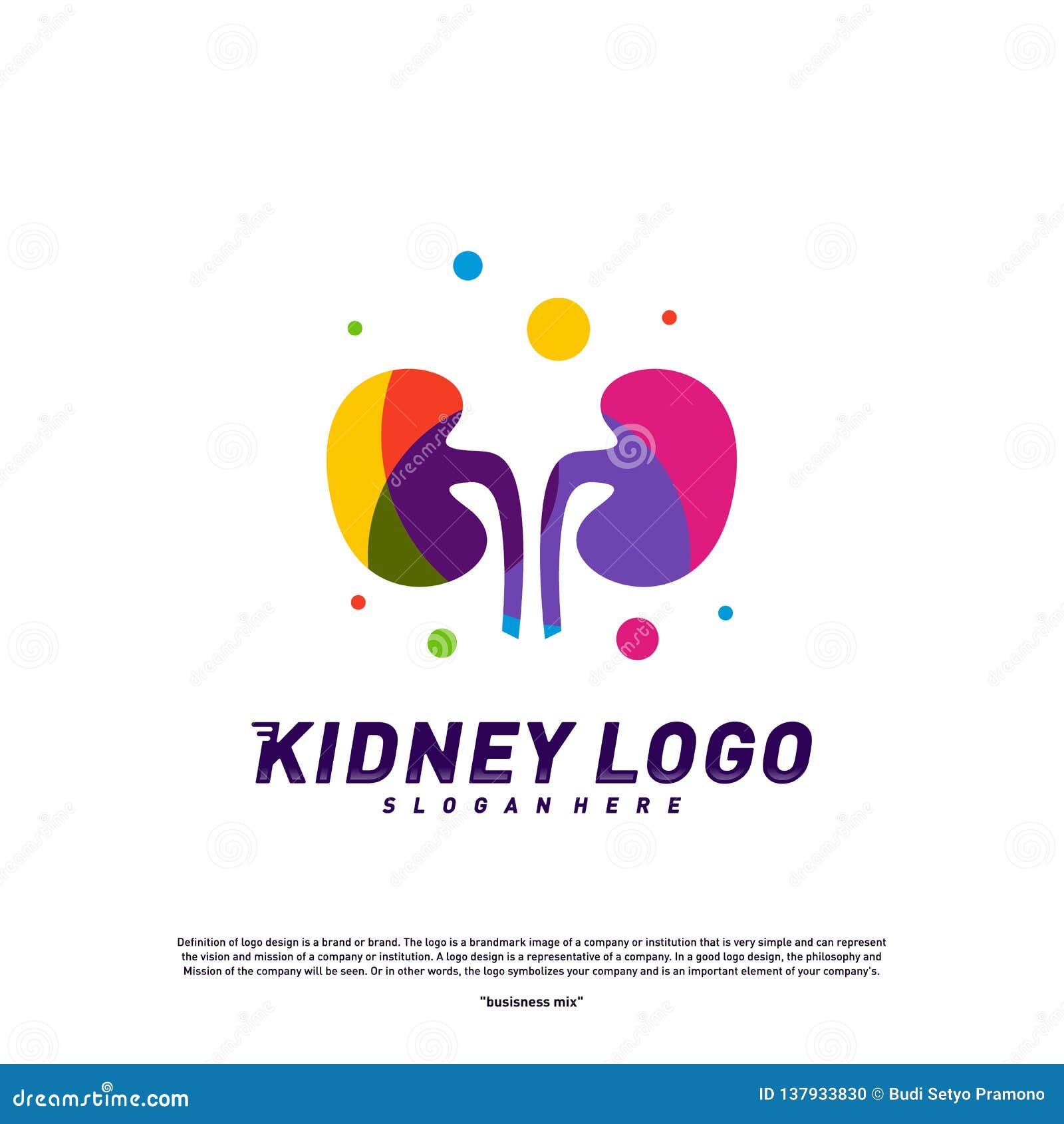 Colorful Kidney Logo Design Concept. Urology Logo Vector Template Stock ...