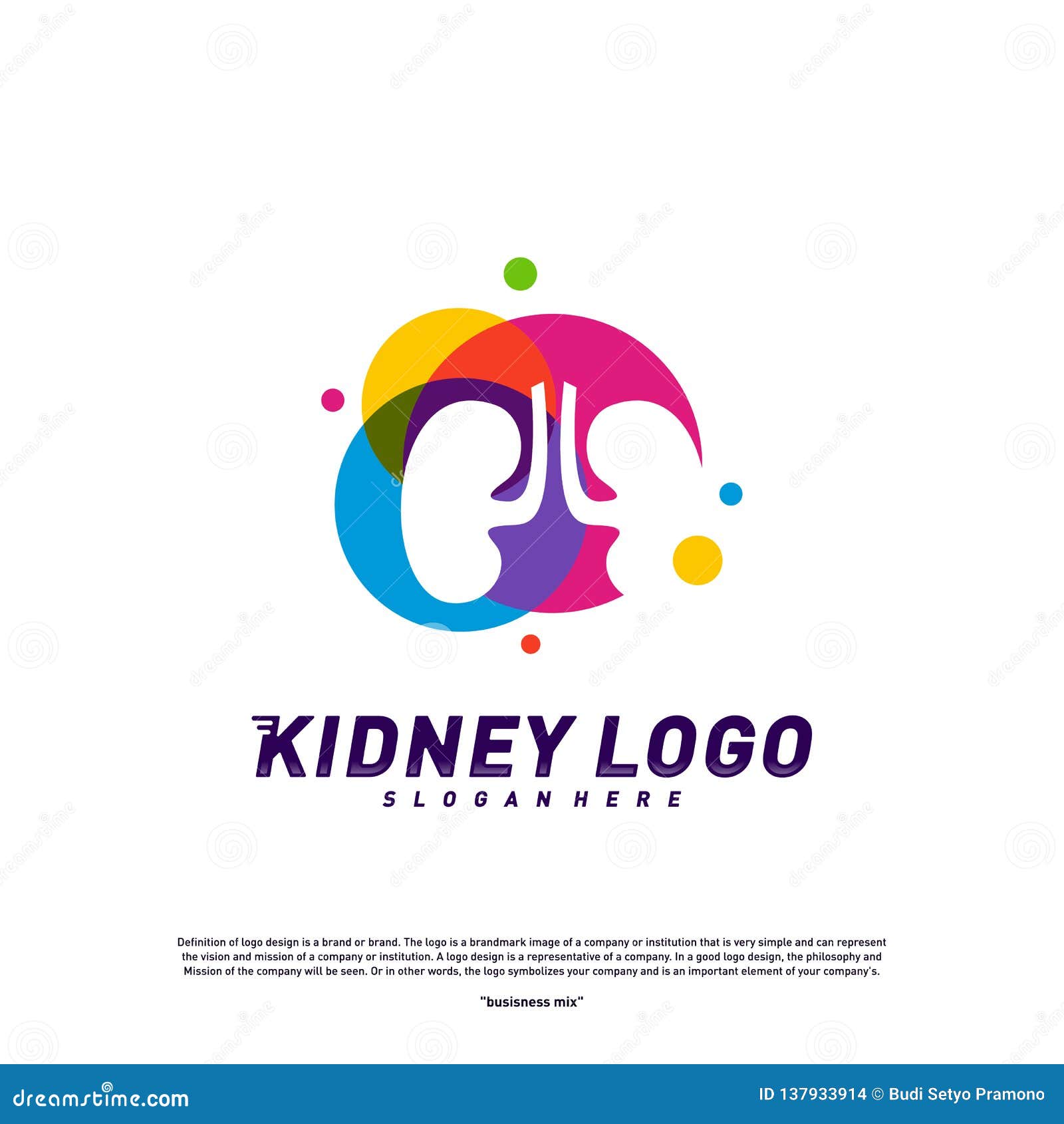Colorful Kidney Logo Design Concept. Urology Logo Vector Template Stock ...