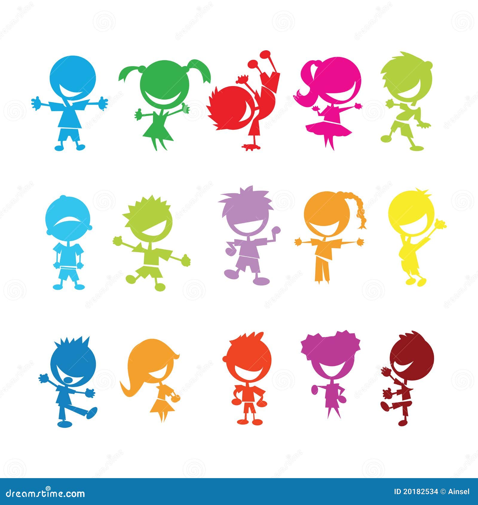 Colorful Kids Vector Illustration | CartoonDealer.com #31163164