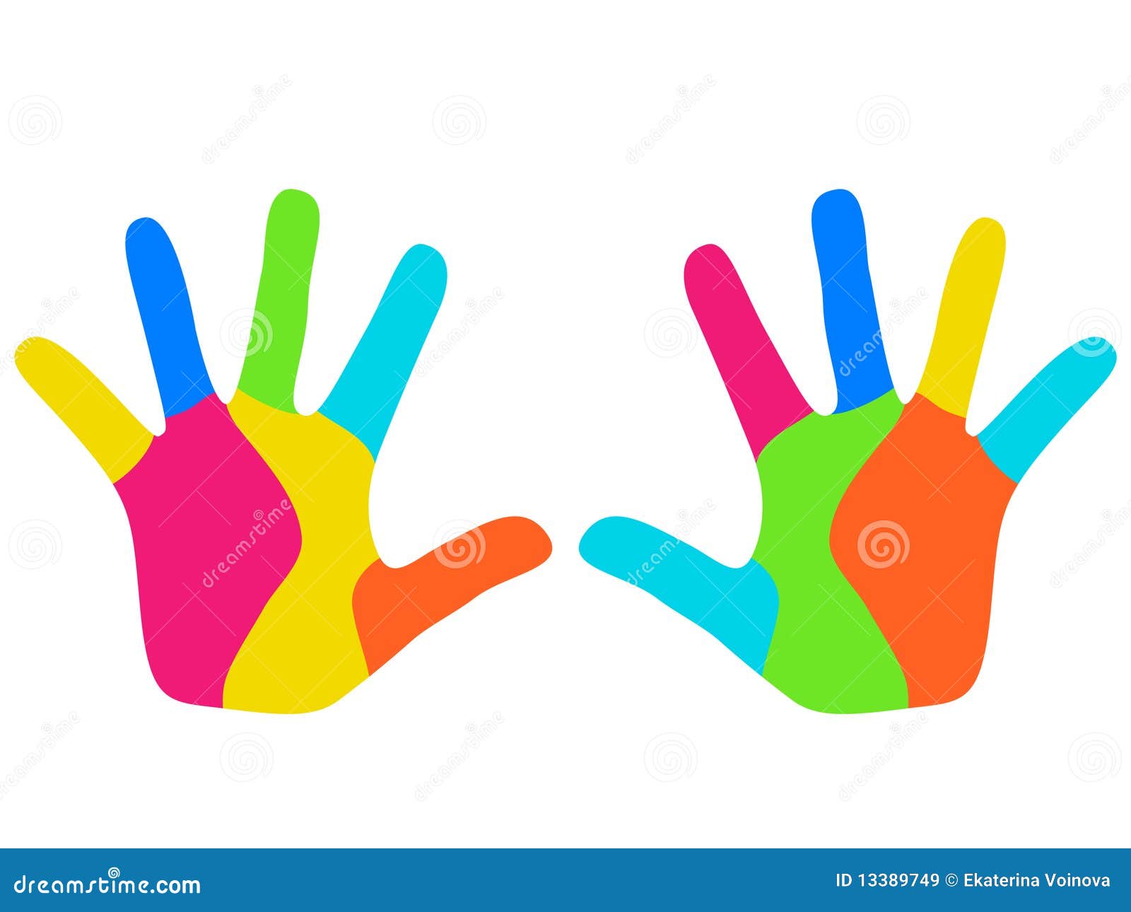 Colorful kids hands stock vector. Illustration of happiness - 13389749