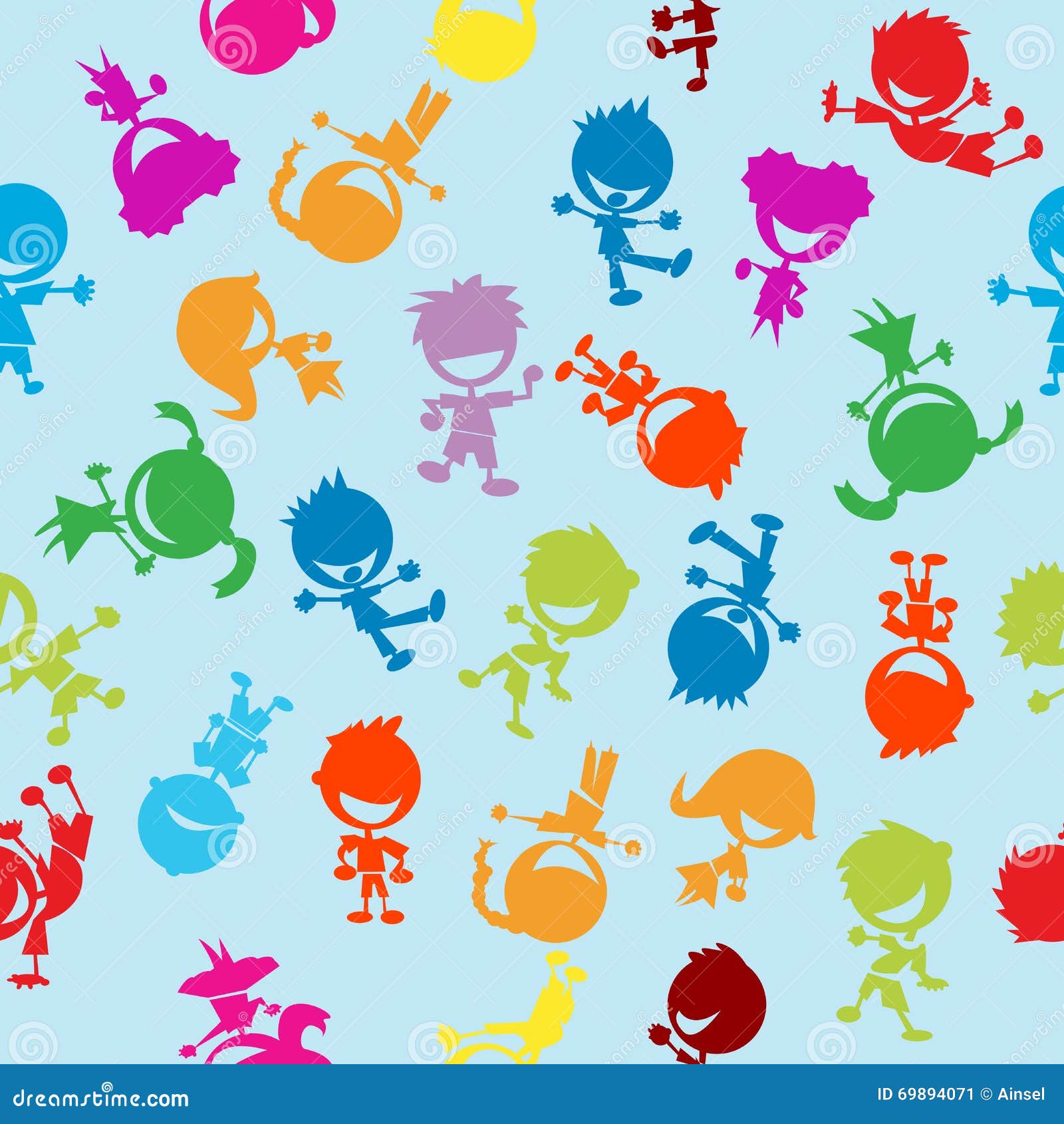 Colorful kids pattern stock vector. Illustration of pattern - 69894071